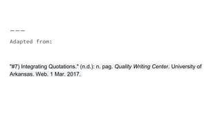 Integrating quotes | PPT