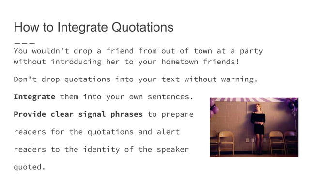 Integrating quotes | PPT