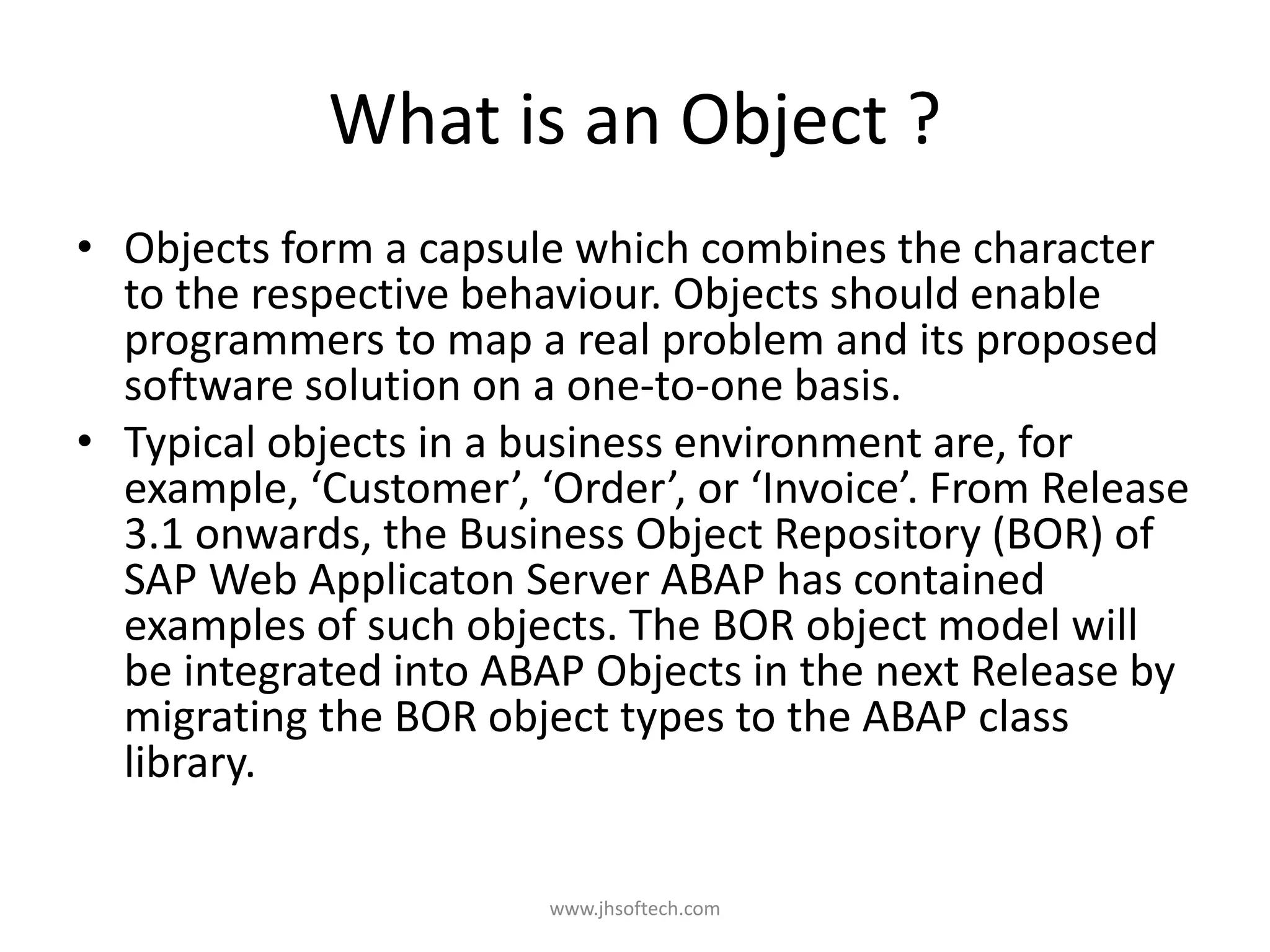 Sap Abap Using Oops Jh Softech Pptx Programming Languages Computing