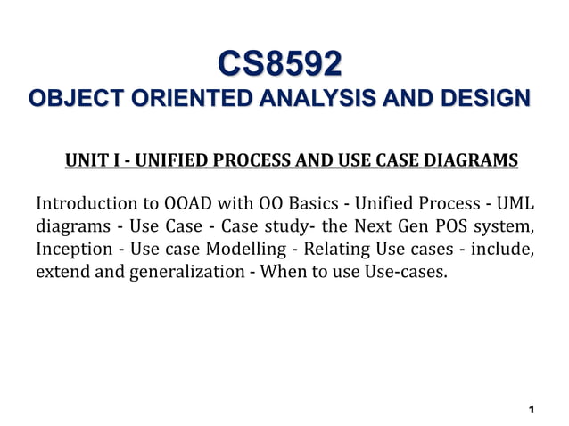 CS8592-OOAD Lecture Notes Unit-1 | PDF | Programming Languages | Computing