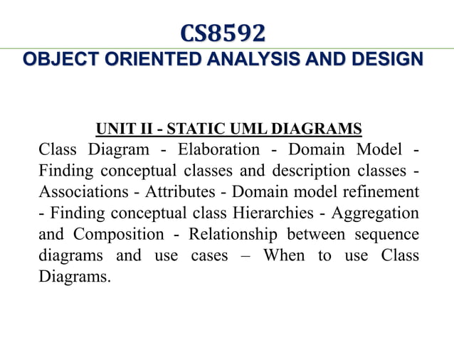 Cs8592 Ooad Lecture Notes Unit 2 Pdf Programming Languages Computing 7172