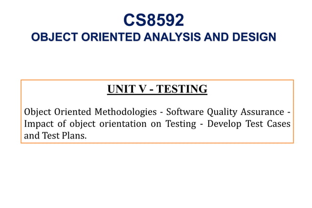 Cs8592 Ooad Lecture Notes Unit 5 Ppt 4794
