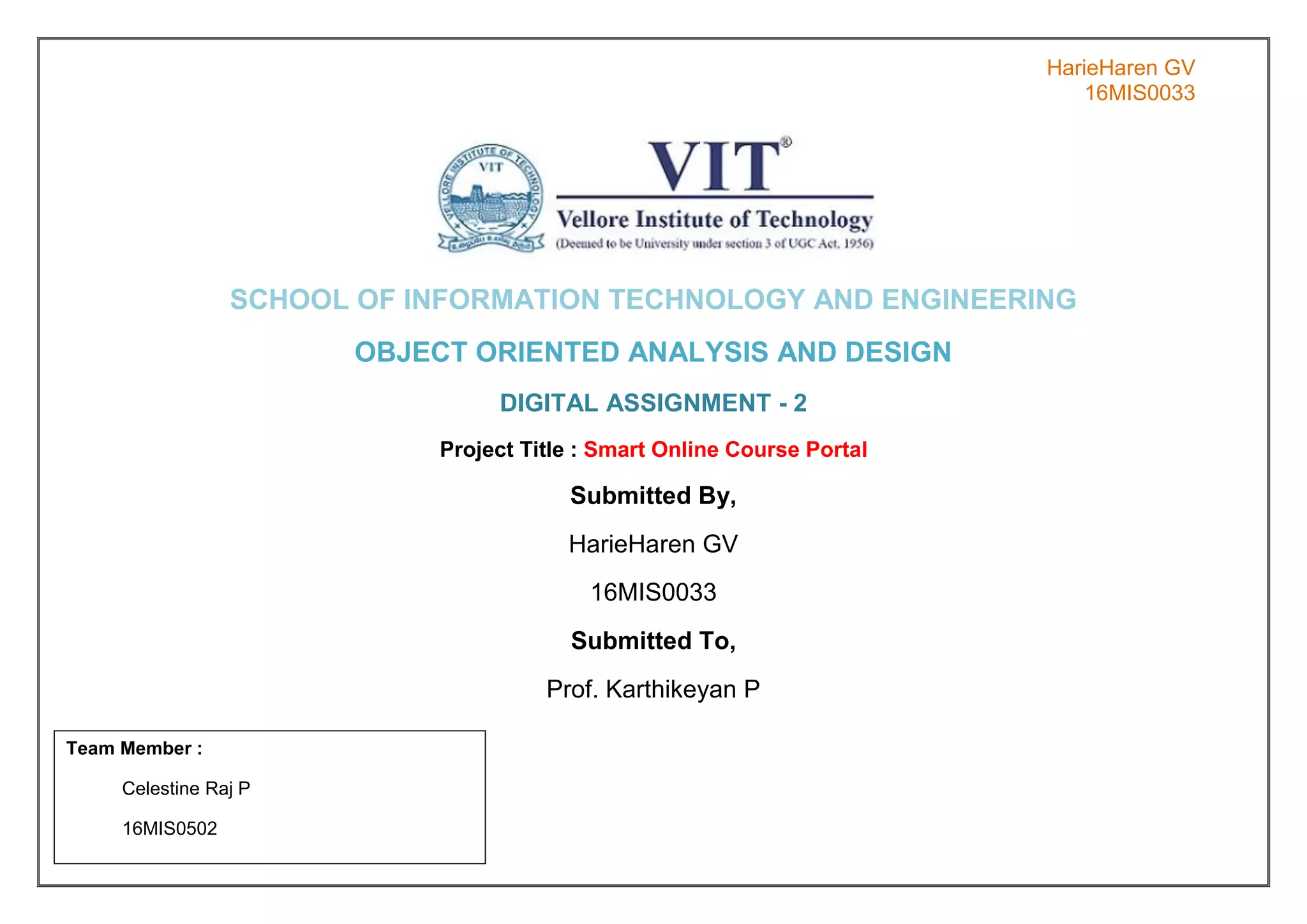 UML Diagrams For Online Course Portal | PDF