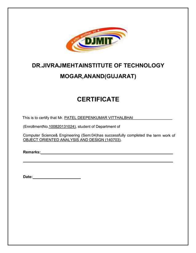 Ooad lab manual(original) | PDF