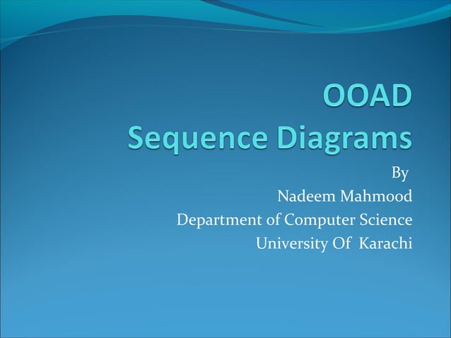 Ooad sequence diagram lecture | PPT