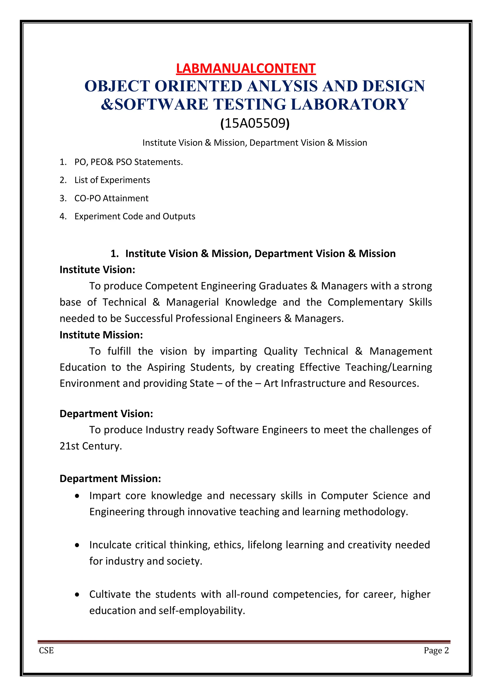 OOAD & ST LAB MANUAL.pdfOose feasibility study in detail Oose ...