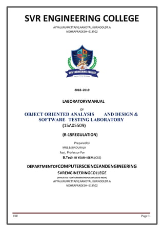 OOAD & ST LAB MANUAL.pdfOose feasibility study in detail Oose ...