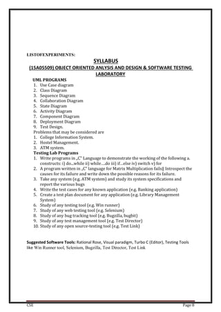 OOAD & ST LAB MANUAL.pdfOose feasibility study in detail Oose feasibility study in detail | PDF