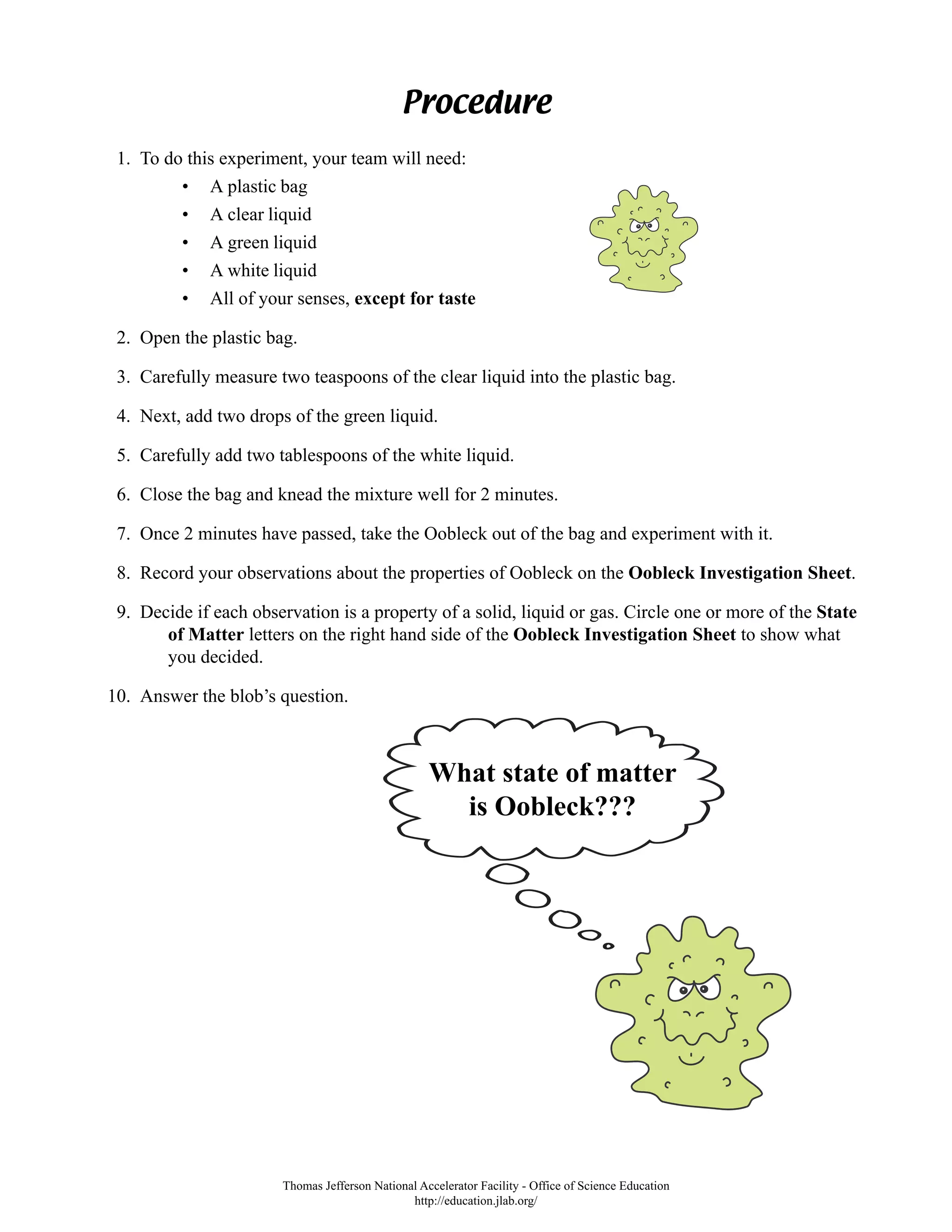 Oobleck Experiment | PDF