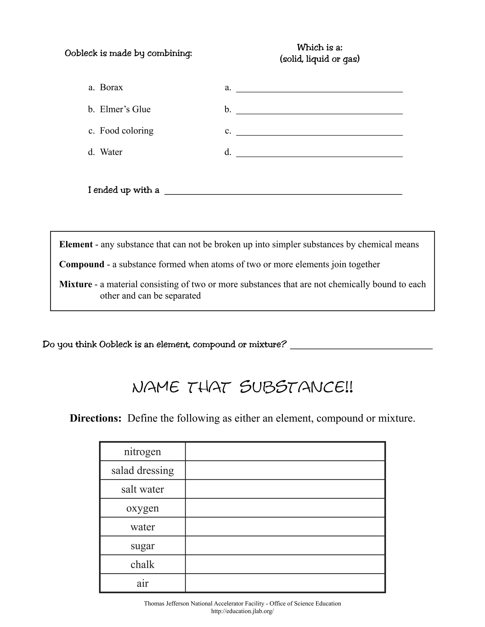 Oobleck Experiment | PDF