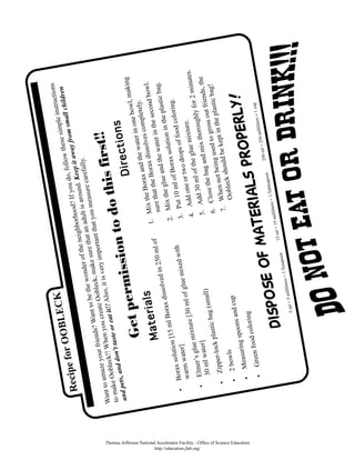 Oobleck Experiment | PDF