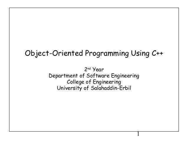 Object Oriented Programming Using C