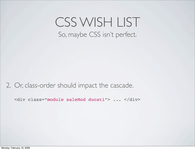 Object Oriented CSS