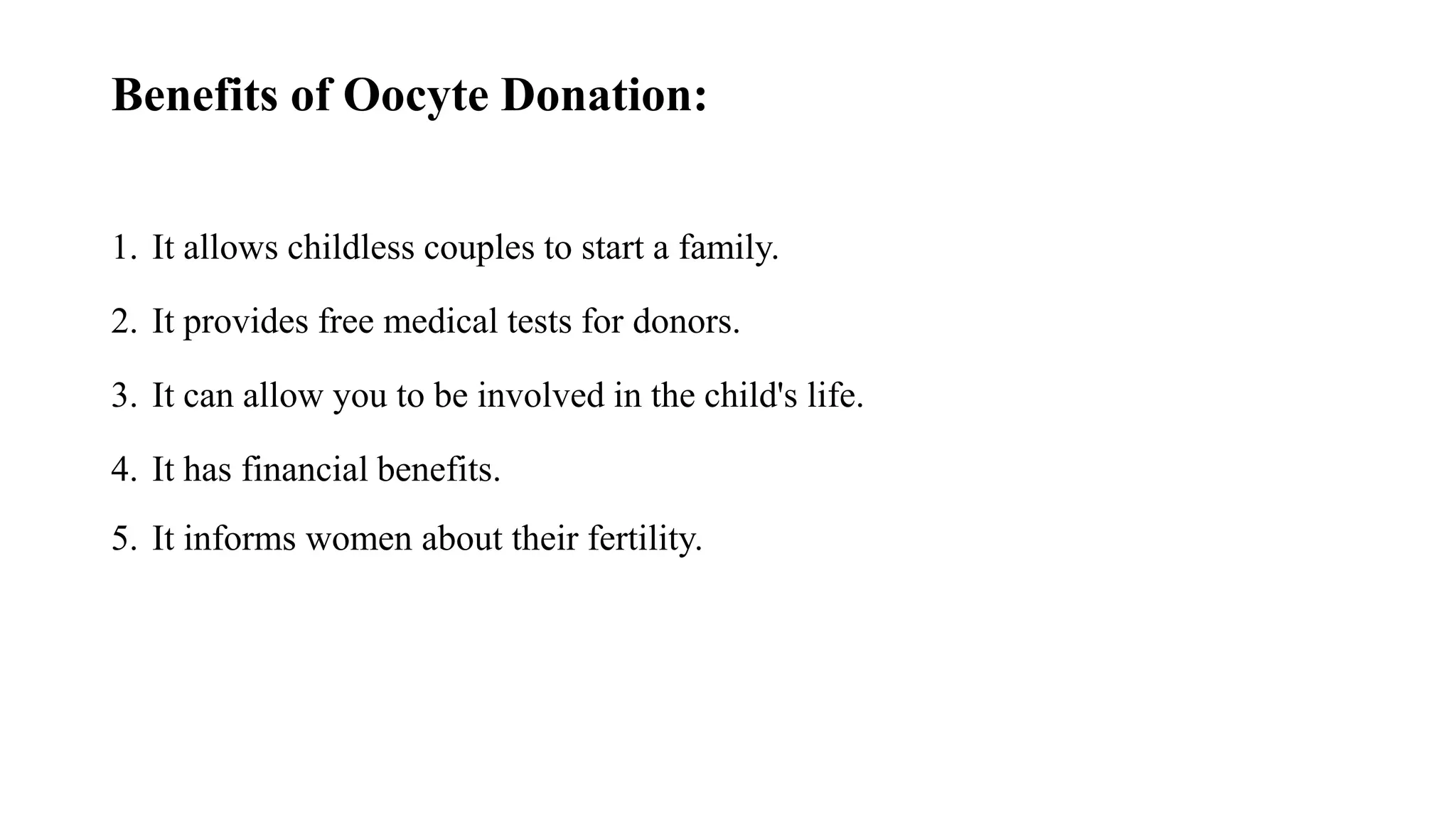 Oocyte Donation: Advantages and Disadvantages | PPTX