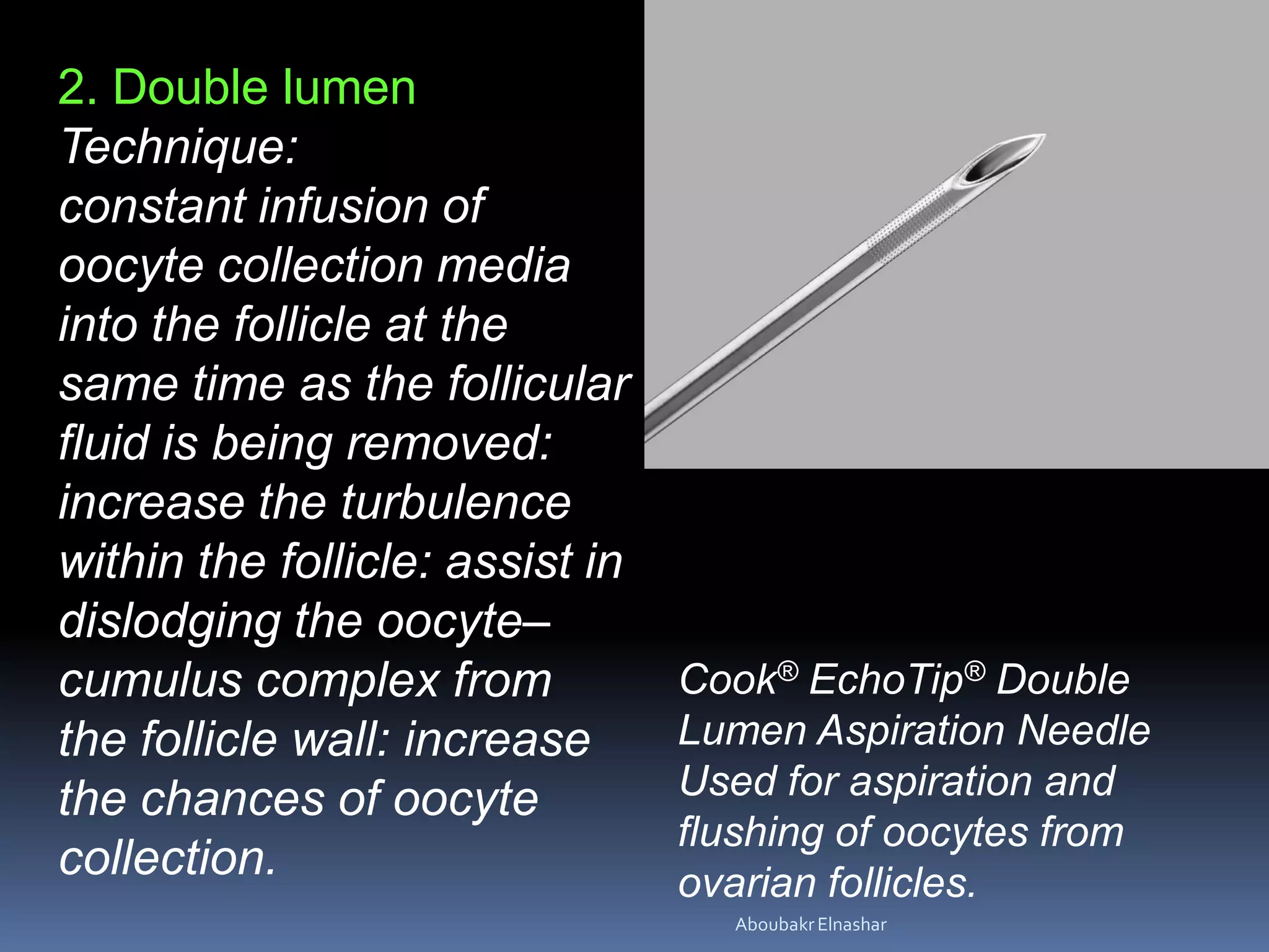 OOCYTE RETRIEVAL Prof. Aboubakr Elnashar | PDF