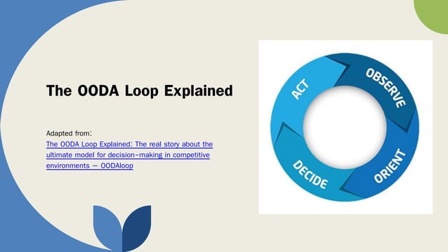 วงจร OODA: การเรียนรู้และการปรับตัวของบุคคลและองค์กร OODA Loop: The ...