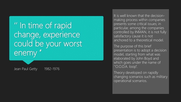 Ooda loop Smart decision process model | PPTX