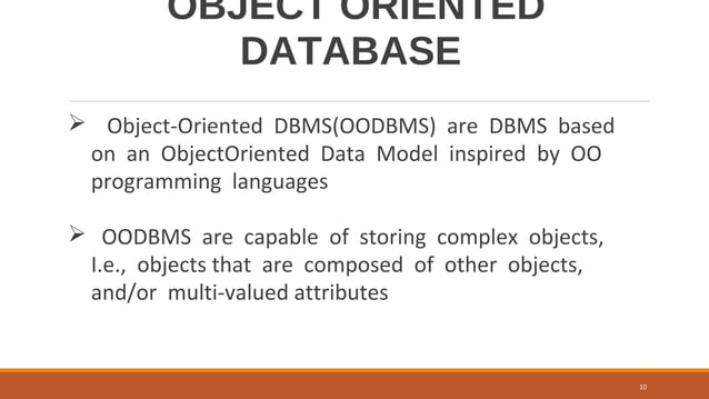 Object Oriented Database Management System | PPT