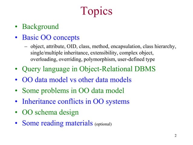 Oodbms Concepts National University Of Singapore Pdf