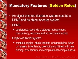 The Object Oriented Database System Manifesto | PDF