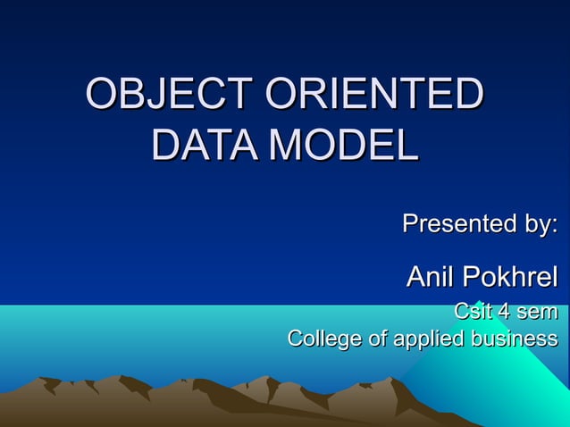 OODM-object oriented data model