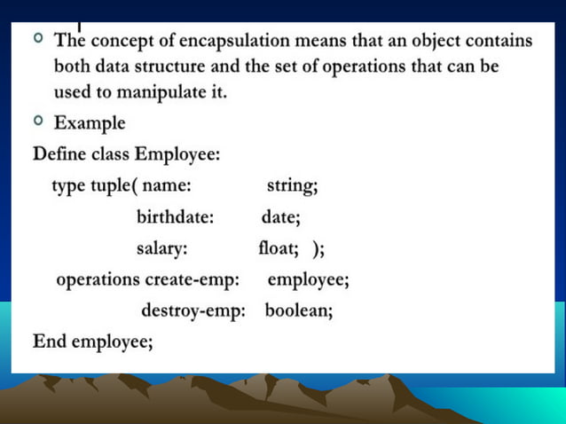 OODM-object oriented data model