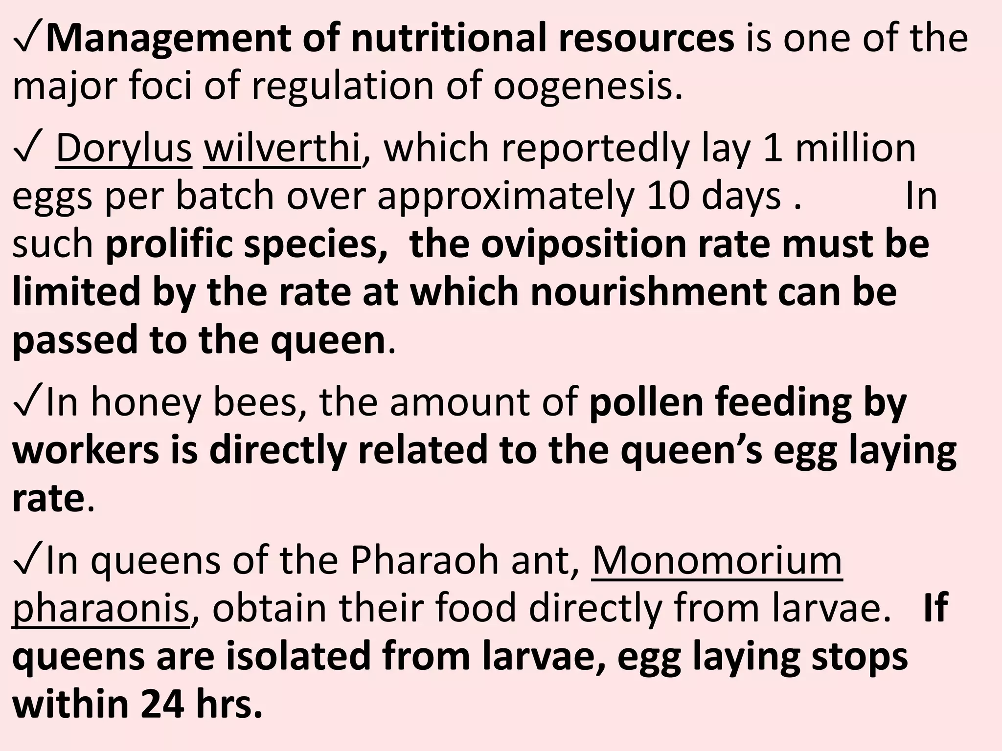 Oogenesis in Insects, Histology, Types of Ovarioles & Nourishment.pptx