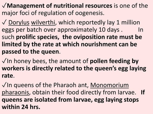 Oogenesis in Insects, Histology, Types of Ovarioles & Nourishment.pptx ...