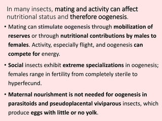 Oogenesis in Insects, Histology, Types of Ovarioles & Nourishment.pptx