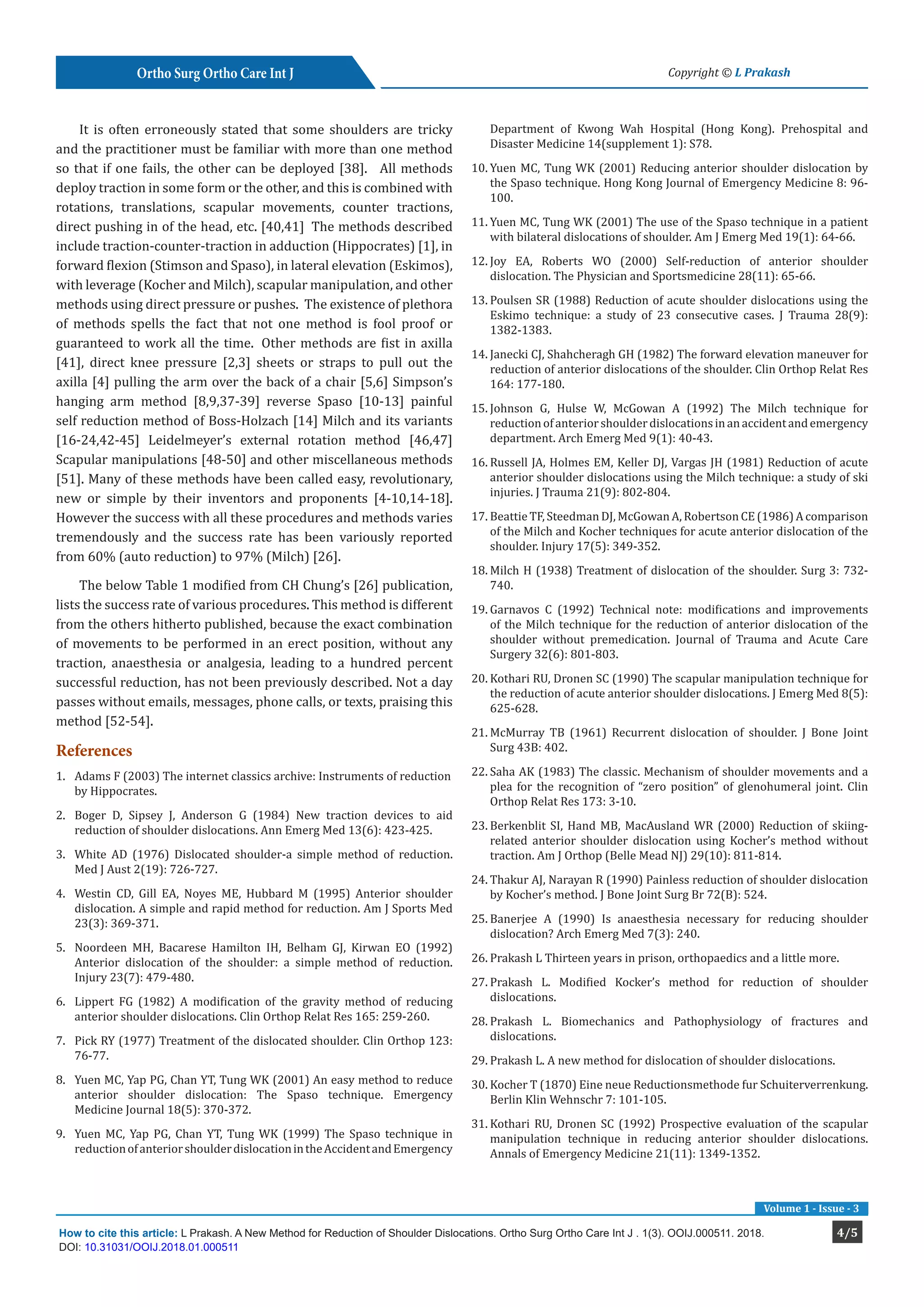Crimson Publishers-A New Method for Reduction of Shoulder Dislocations ...