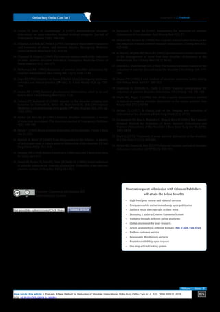 Crimson Publishers-A New Method for Reduction of Shoulder Dislocations