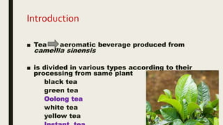 Oolong and instant tea processing | PPTX