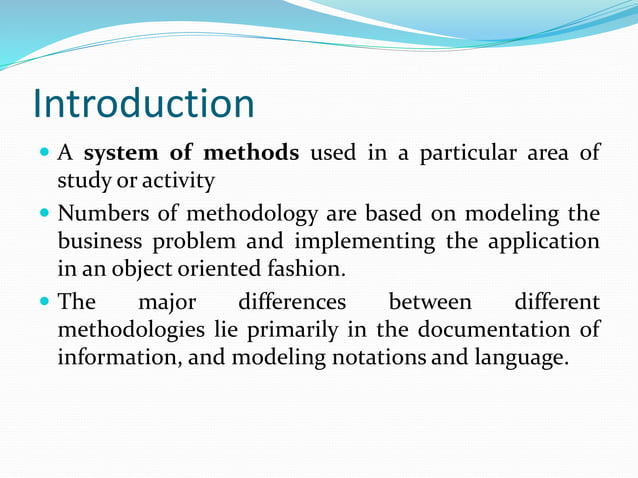 Object Oriented Methodologies Ppt