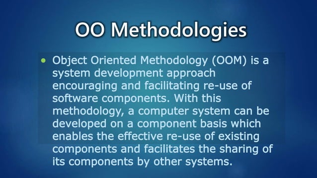 Oo methodology | PPTX | Programming Languages | Computing