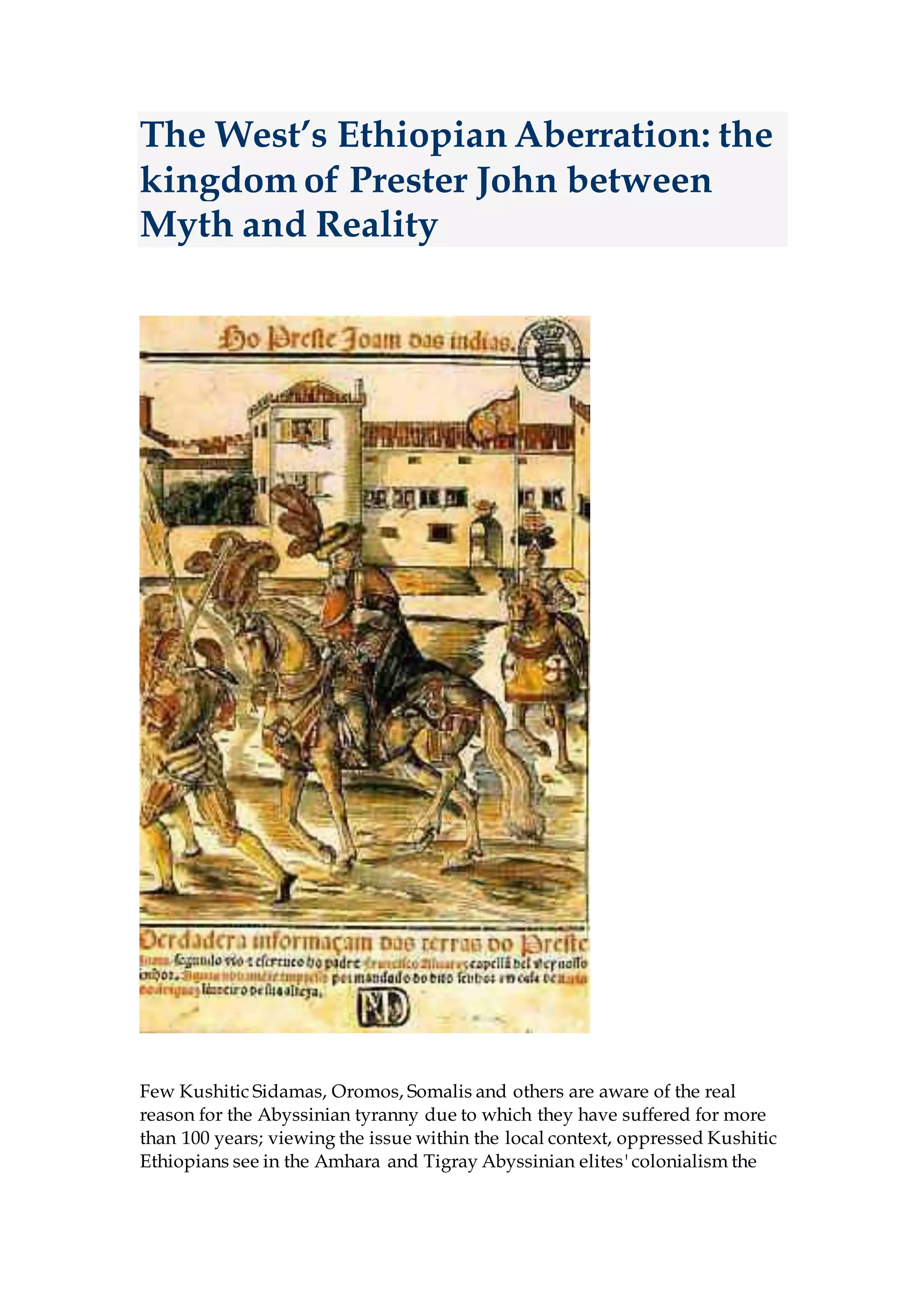 The West’s Ethiopian Aberration: the kingdom of Prester John between ...