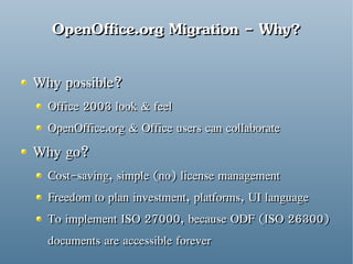 OpenOffice.org Migration - Why & How? | PPT