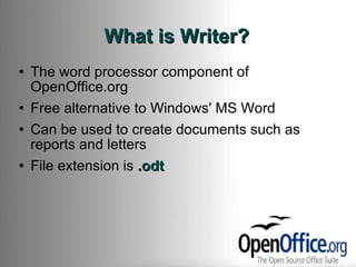OpenOffice.org Writer: The Basics | PPT