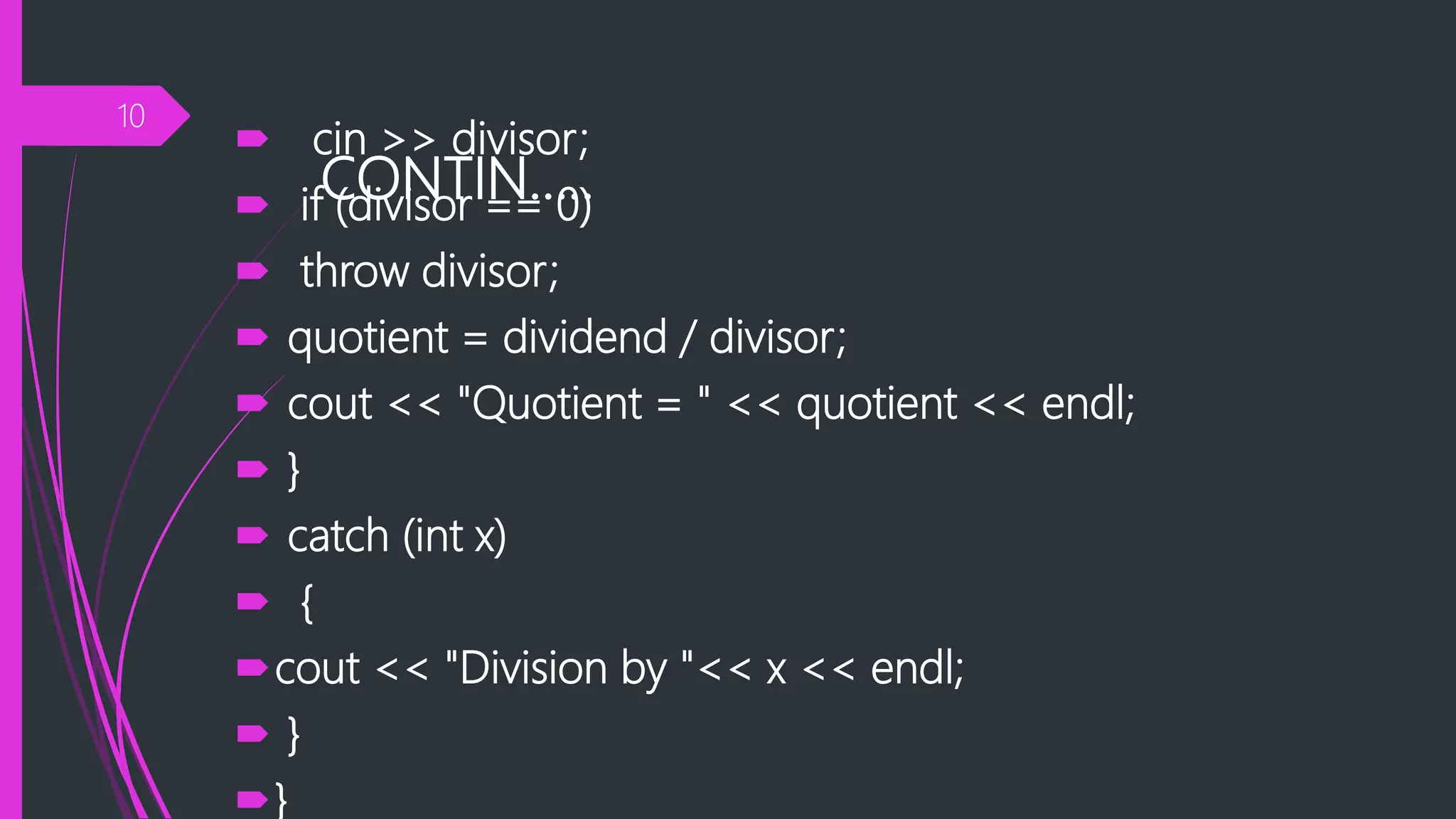 Exception Handling In C Pptx Programming Languages Computing