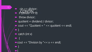Exception handling in c++ | PPTX