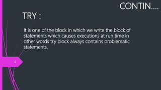 Exception handling in c++ | PPTX