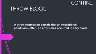 Exception handling in c++ | PPTX