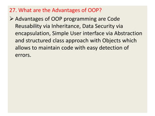 OOP interview questions & answers. | PPTX