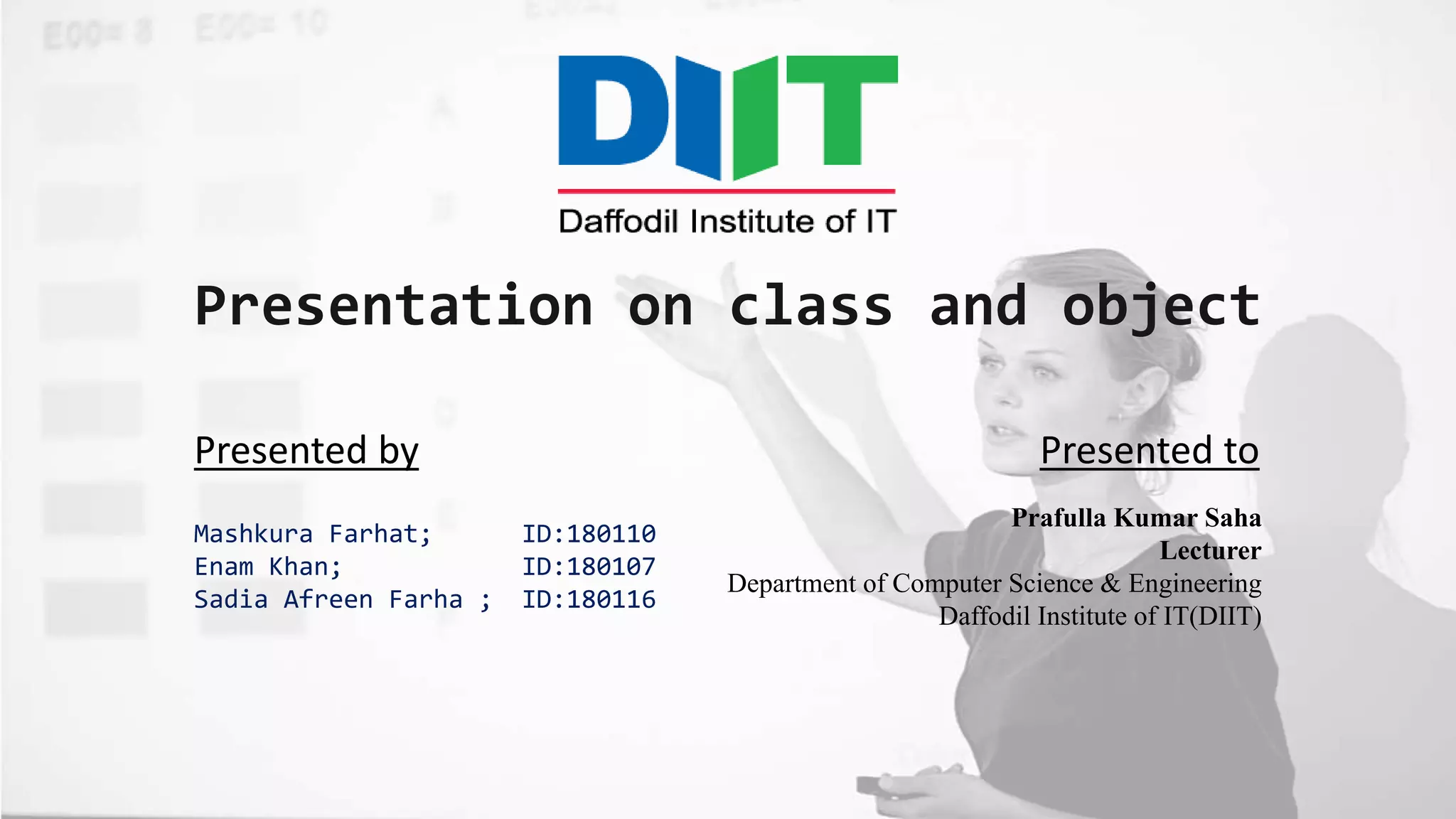 Presentation On Class And Object In Object Oriented Programming Ppt 9860