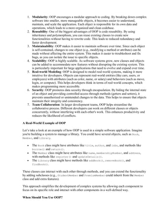 What is Object-Oriented Programming (OOP) and Why Do We Need It? | PDF