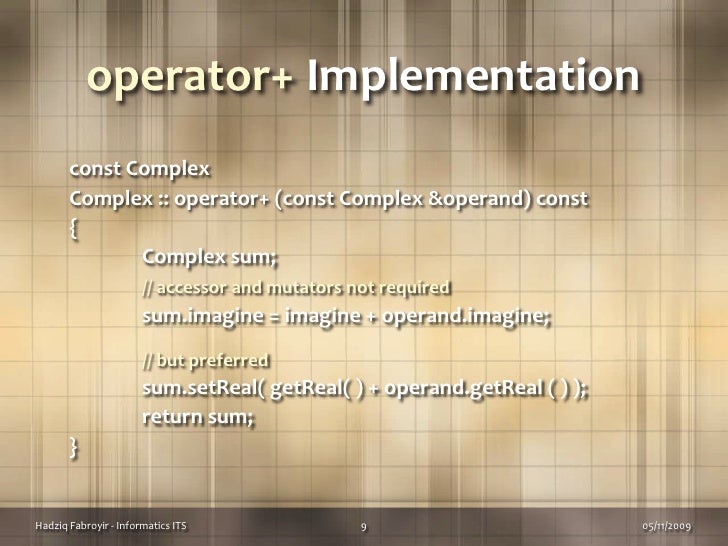 #OOP_D_ITS - 5th - C++ Oop Operator Overloading