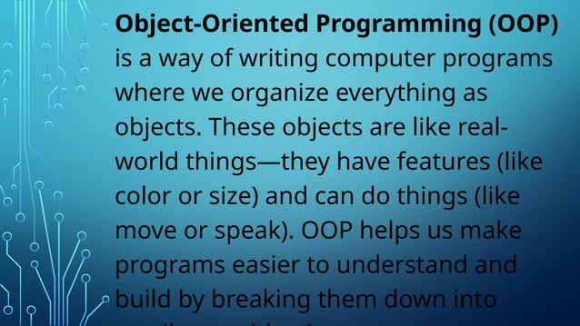Object Oriented Programming Computer Subject Pptx