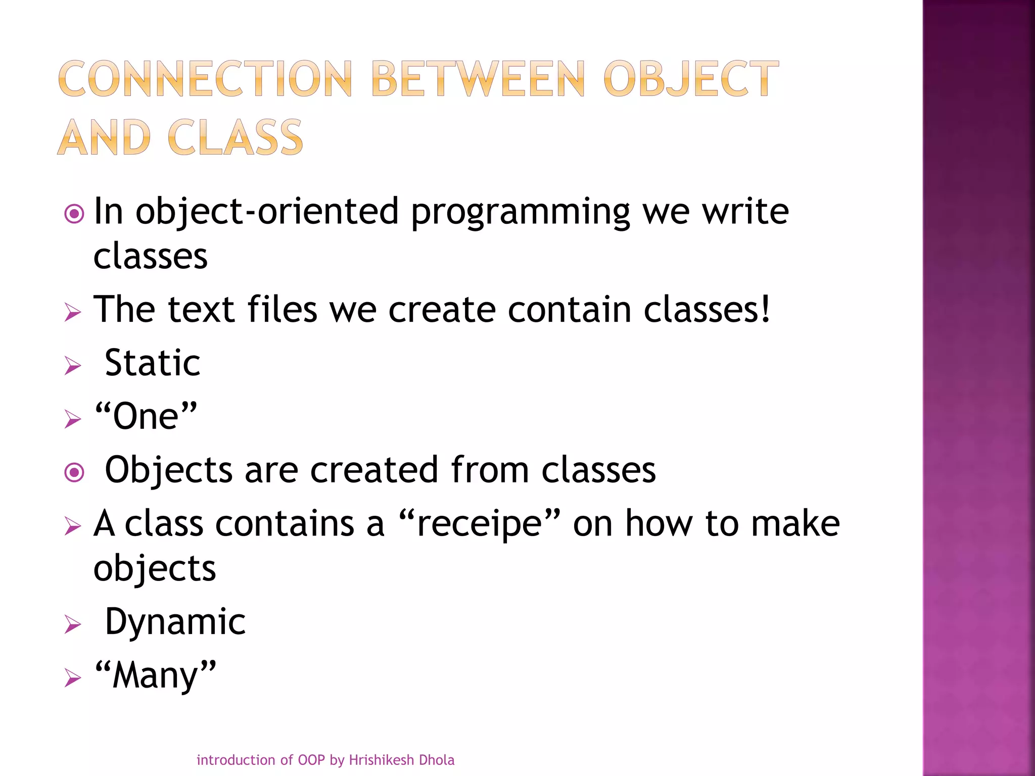 OOP by hrishikesh dhola | PPT