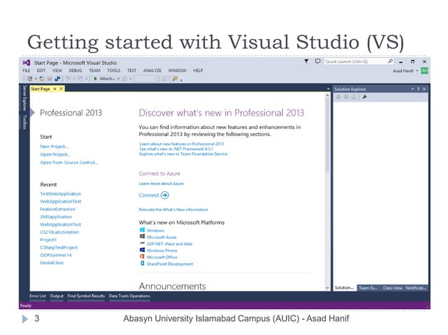 Object Oriented Programming in C# - Lecture 01 | PPT