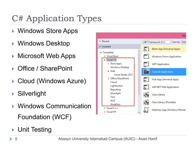 Object Oriented Programming in C# - Lecture 01 | PPT