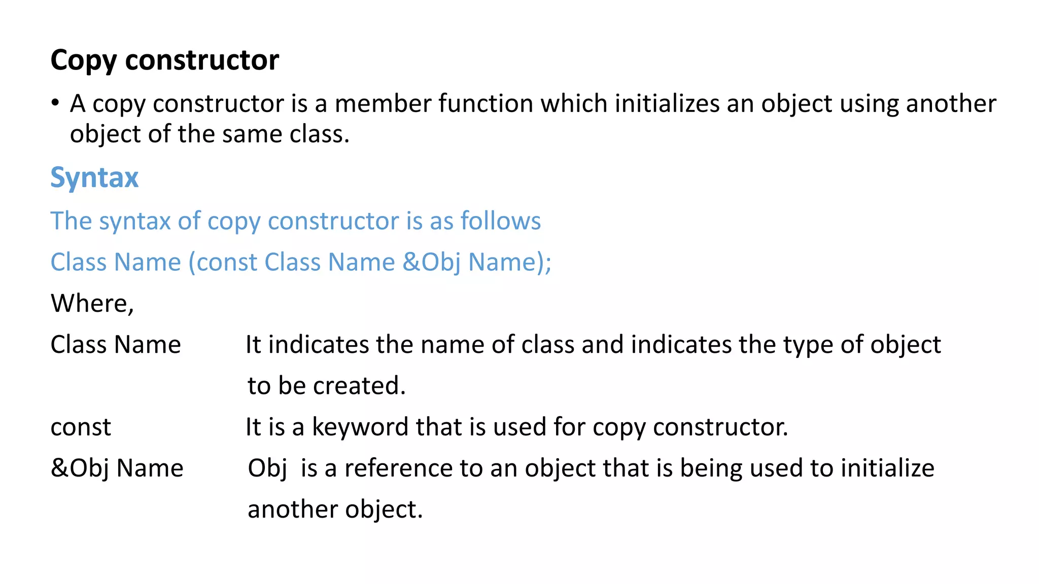 Oop Lecture 05 Constructor Destructor Pptx